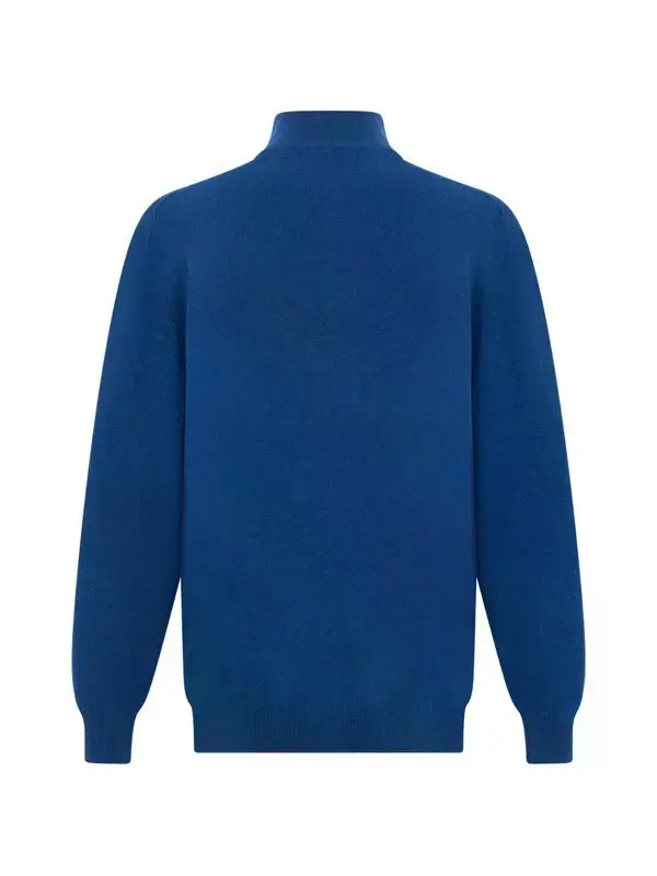 Fedeli Quarter-zip Cashmere Sweater - Blue
