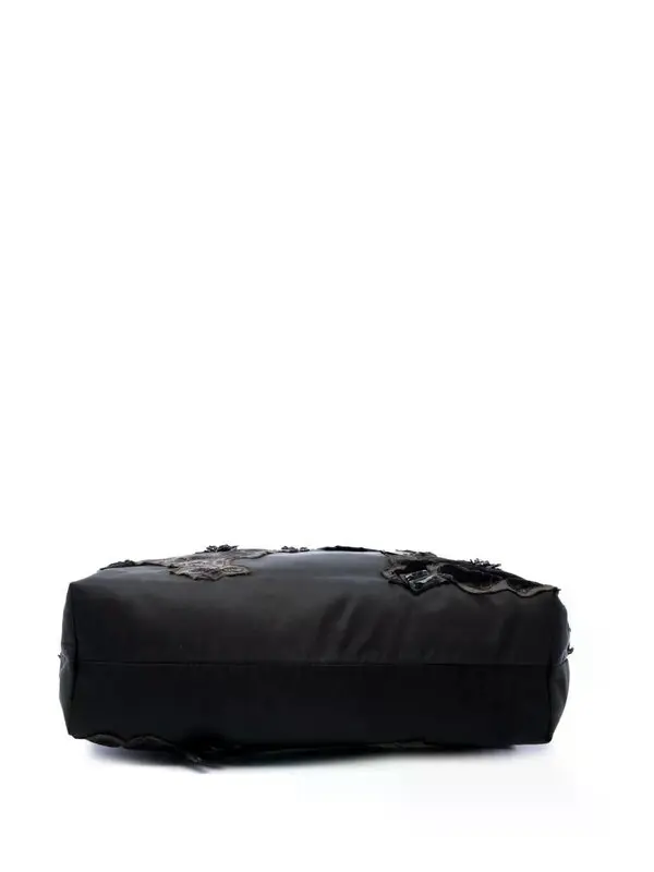 Prada 2013-2026 Beaded Tessuto Floral Applique Tote Satchel