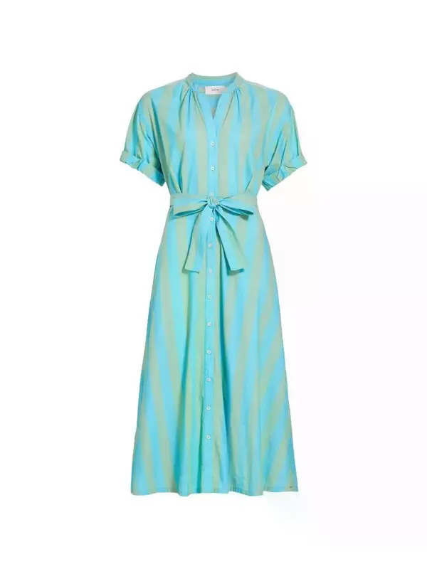 Xirena Liora Striped Cotton-poplin Dress - Blue