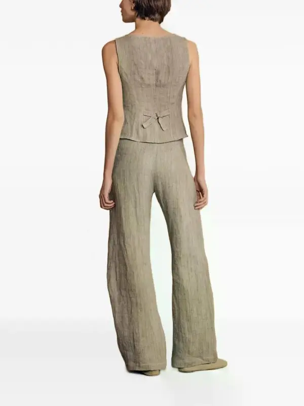 CORTANA Lupe Striped Linen Trousers