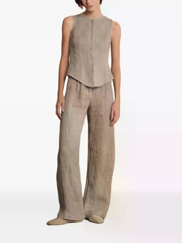 CORTANA Lupe Striped Linen Trousers