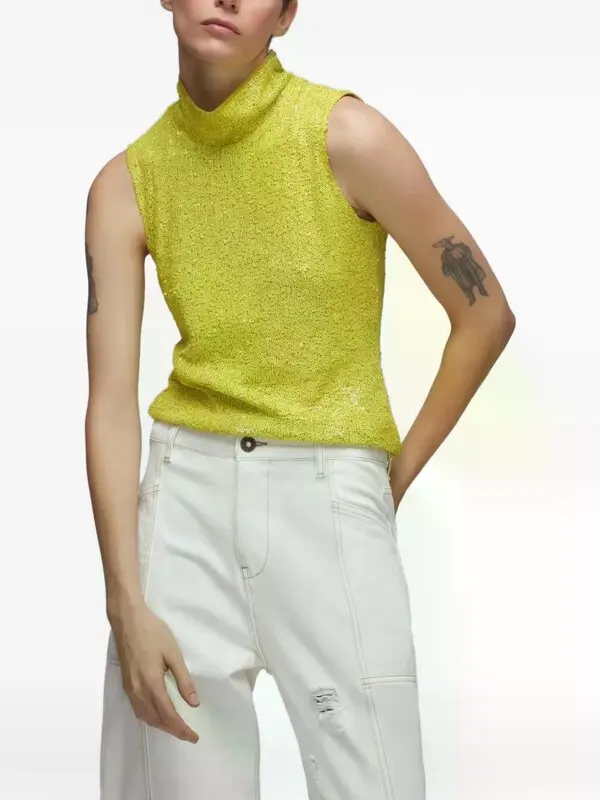 IN THE MOOD FOR LOVE Estelle Sequin-embellished Top - Yellow