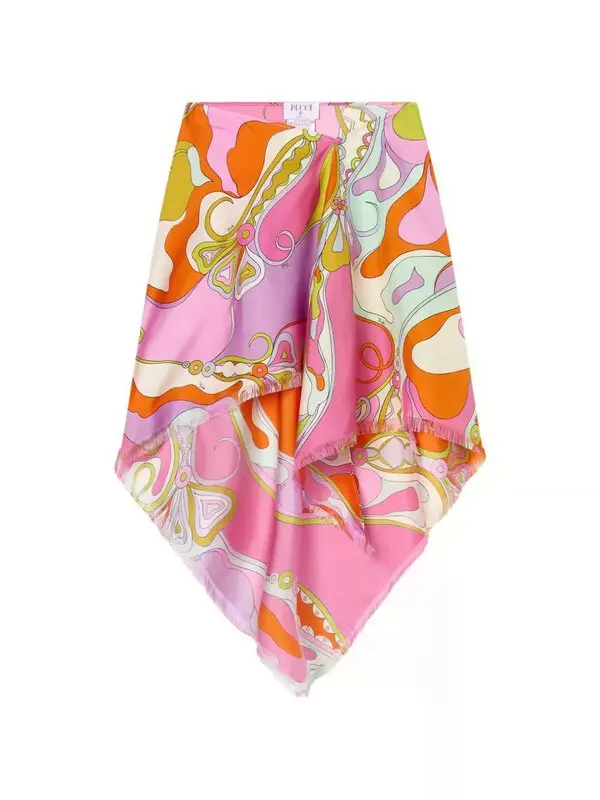 Emilio Pucci Orchidee-print Silk Skirt