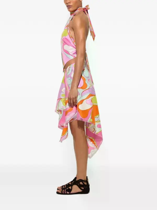 Emilio Pucci Orchidee-print Silk Skirt