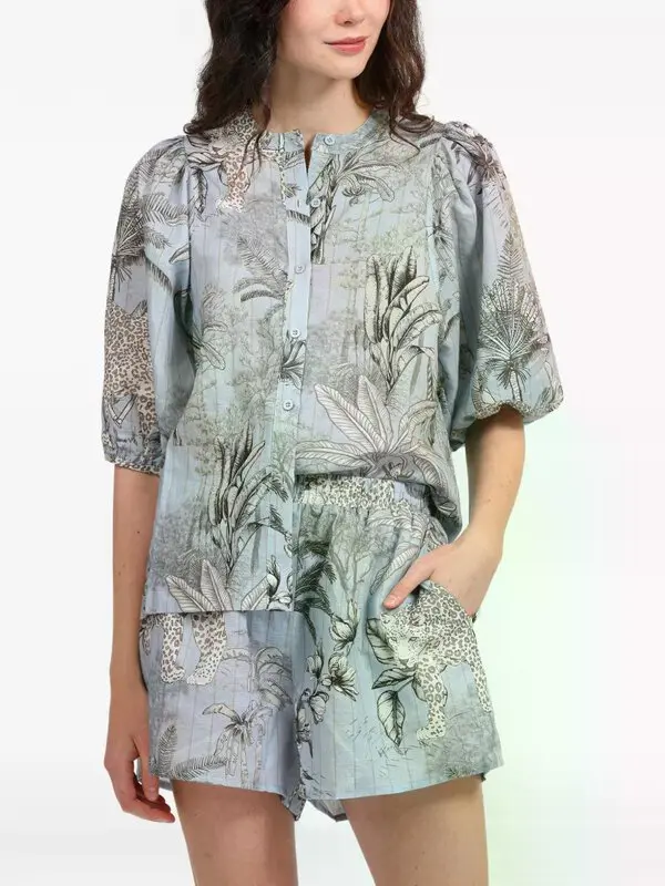 Las Surenas Tropique Balloon-sleeve Shirt