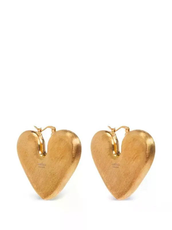 Jacquemus Crystal-embellished Heart-shaped Earrings - Gold