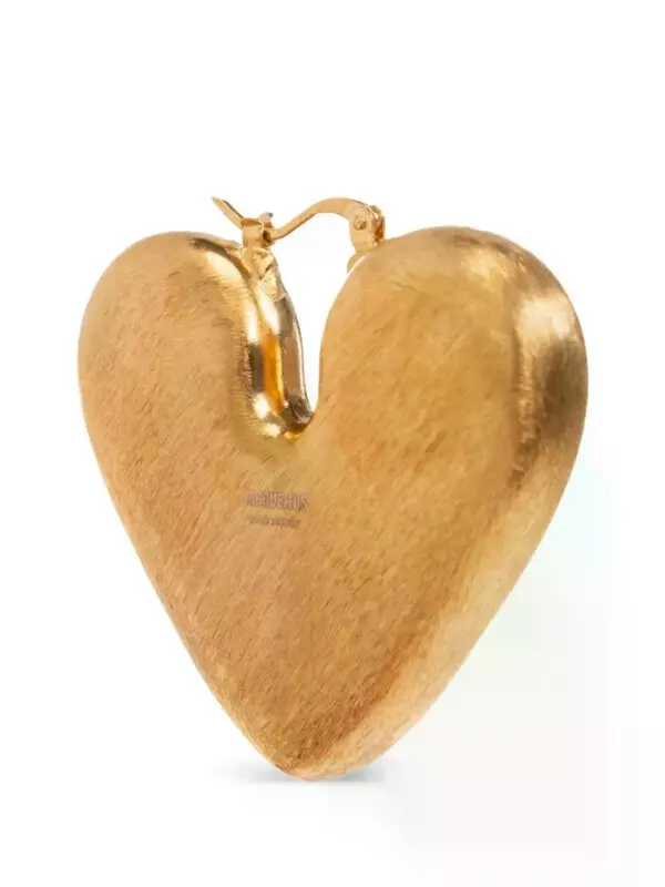 Jacquemus Crystal-embellished Heart-shaped Earrings - Gold