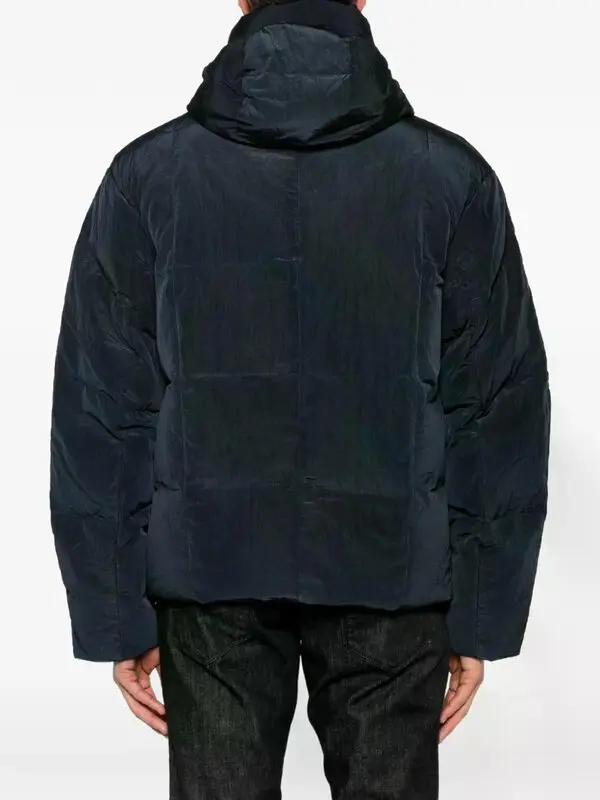 Emporio Armani Logo-plaque Hooded Jacket - Blue