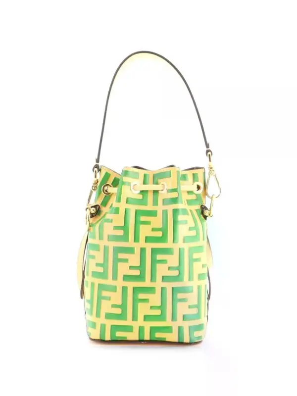 Fendi Mon Tresor Zucca Embossed Leather Mini Bucket Bag