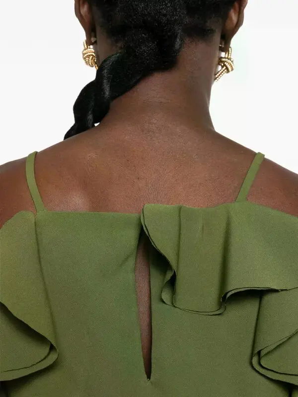 ROSANNA OCAMPO Alba Ruffled Halterneck Top