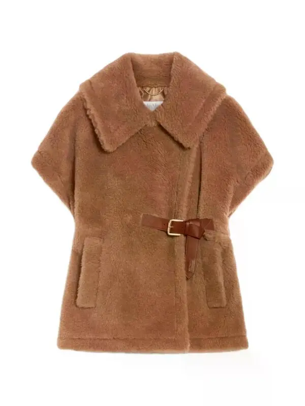 Max Mara Belted Faux-shearling Jacket - Brown
