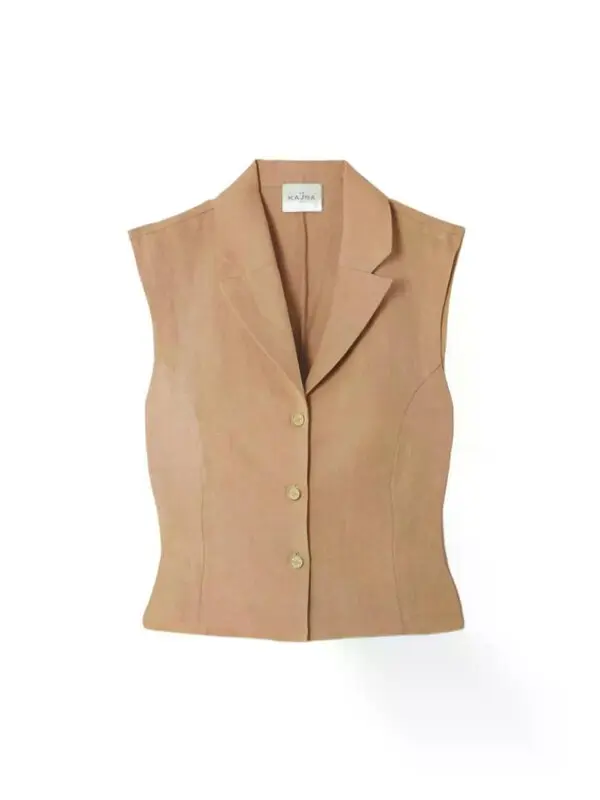 Le Kasha Sawadah Linen Vest - Brown