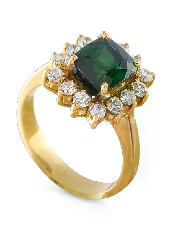 LB EXCLUSIVE Green Tourmaline And Diamond Ring - Gold