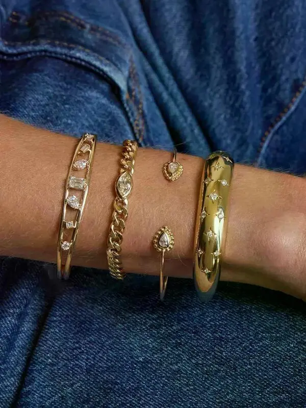 Zoe Chicco Embellished Cuff Bracelet