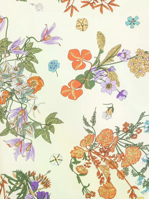 MANTERO 1902 Floral-print Silk Scarf - Blue