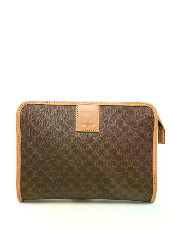 Celine 20th Century Macadam Coated Canvas Clutch Bag