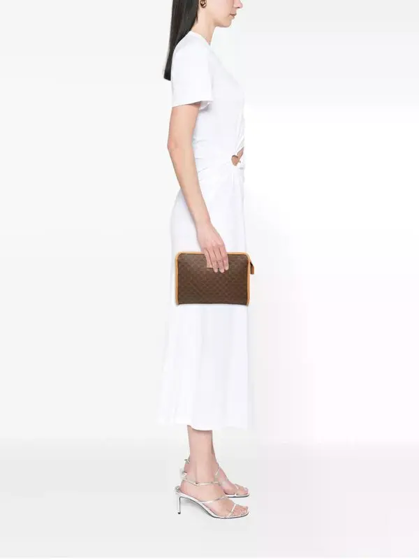 Celine 20th Century Macadam Coated Canvas Clutch Bag