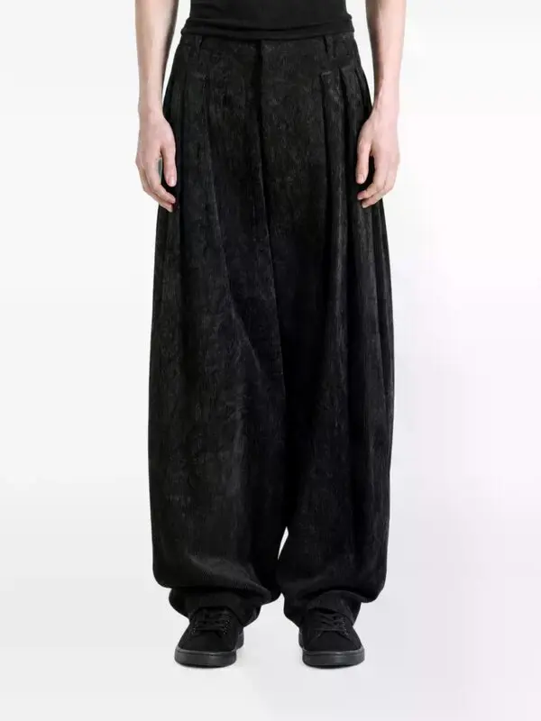 Yohji Yamamoto Pleated Corduroy Trousers