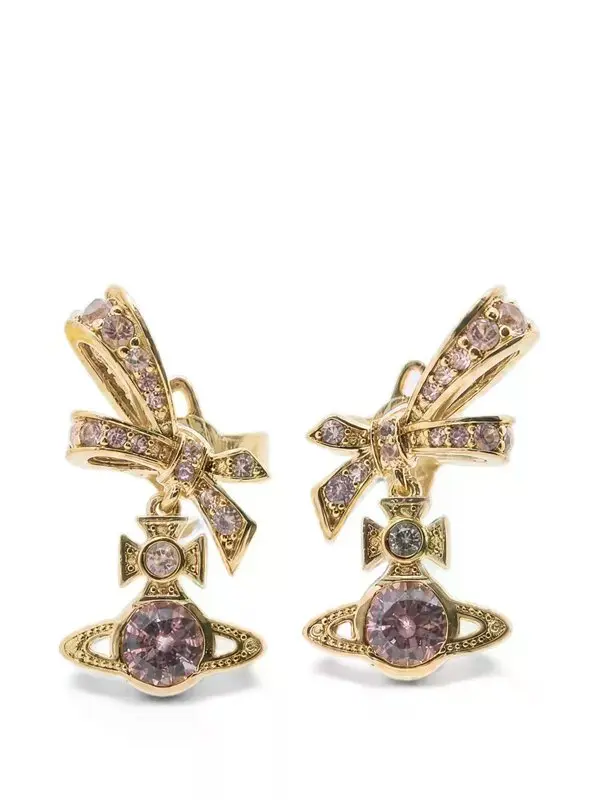 VIVIENNE WESTWOOD Angelique Crystal-embellished Earrings - Gold