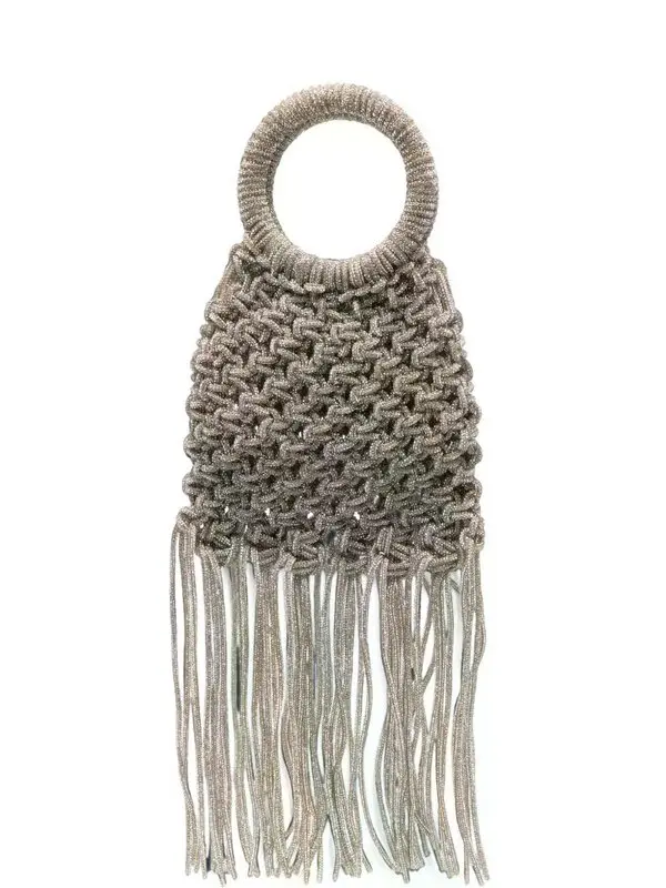 TWENTY FOURHAITCH Maronti Crystal-embellished Fringed Tote Bag