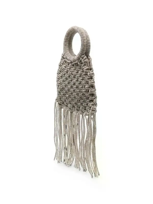 TWENTY FOURHAITCH Maronti Crystal-embellished Fringed Tote Bag