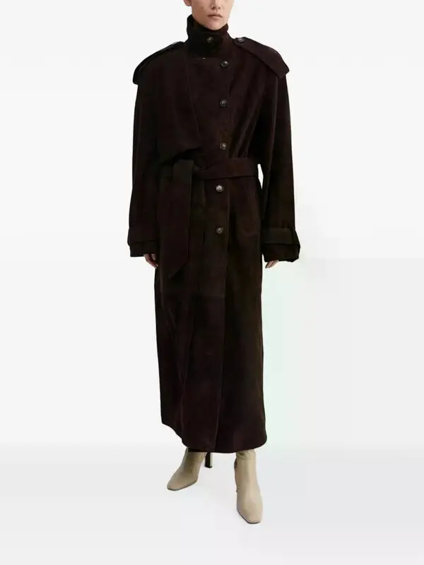Almada Label Sienna Belted Suede Trench Coat