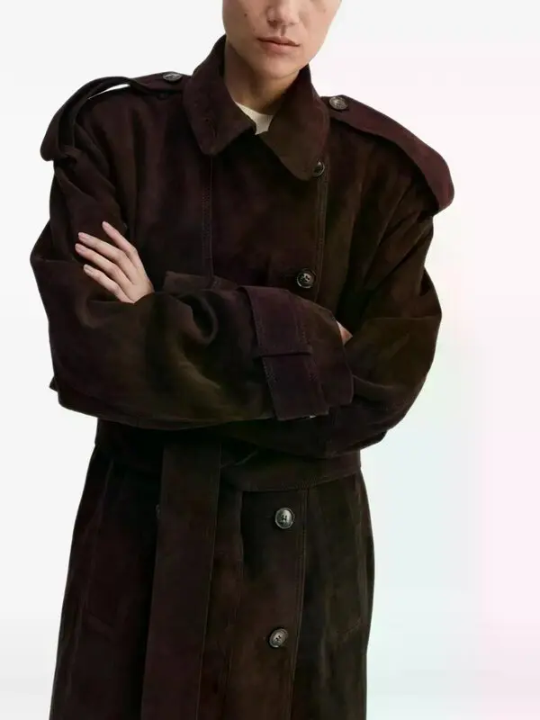 Almada Label Sienna Belted Suede Trench Coat
