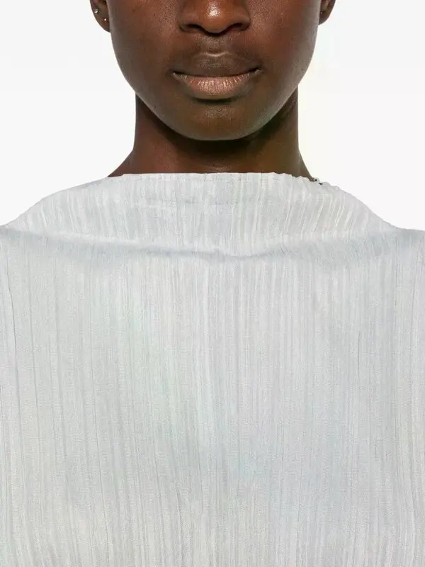 Issey Miyake Pleated Sleeveless Top - Grey