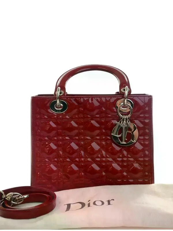Dior 2011 Medium Patent Cannage Lady Satchel
