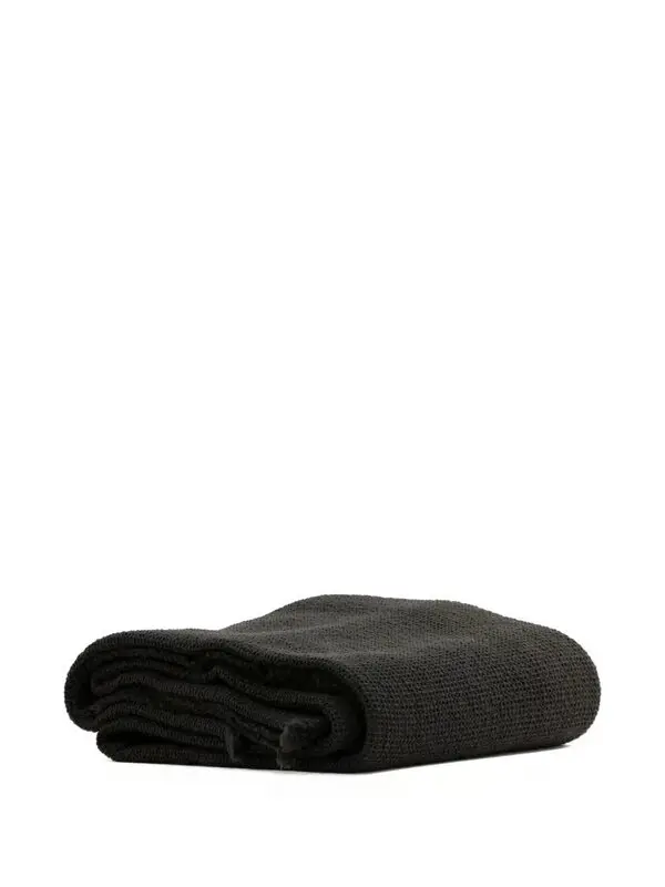 SOCIETY LIMONTA Waffle-knit Fringed Blanket - Grey