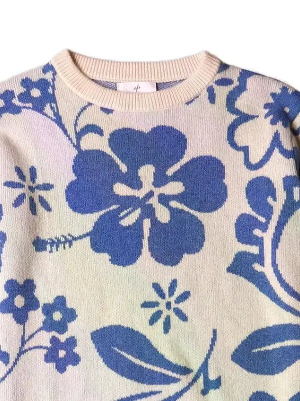 HARDEN Hibiscus Intarsia-knit Sweater