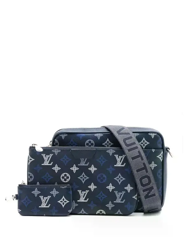LOUIS VUITTON 2021-2026 Monogram Shadow Trio Messenger Crossbody Bag - Blue