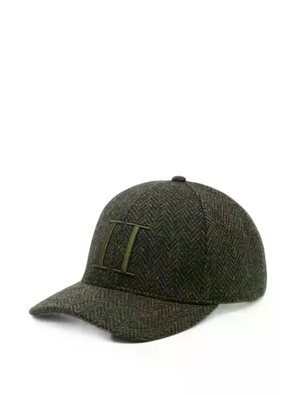 LES DEUX Herringbone-pattern Embroidered-logo Baseball Cap
