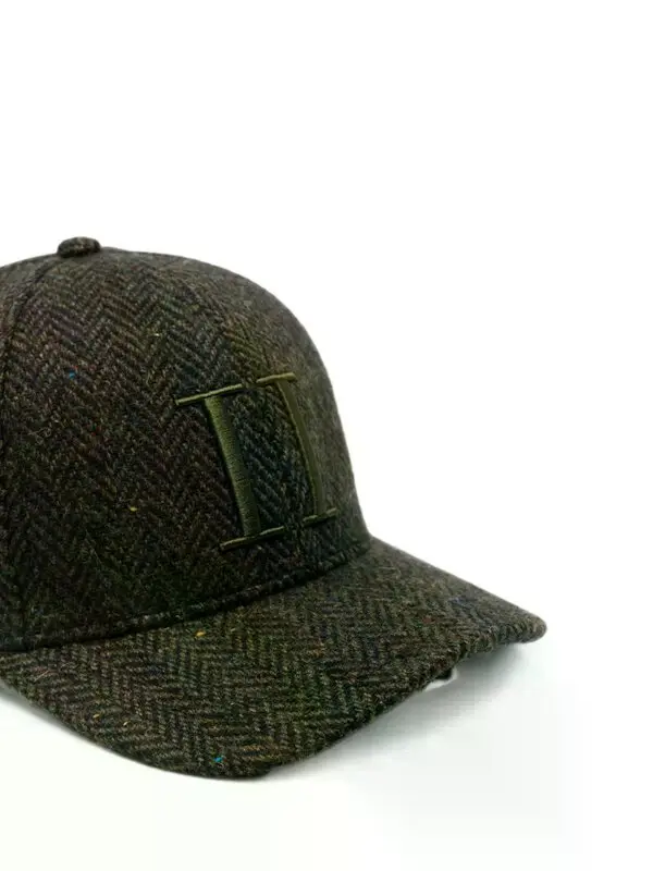 LES DEUX Herringbone-pattern Embroidered-logo Baseball Cap