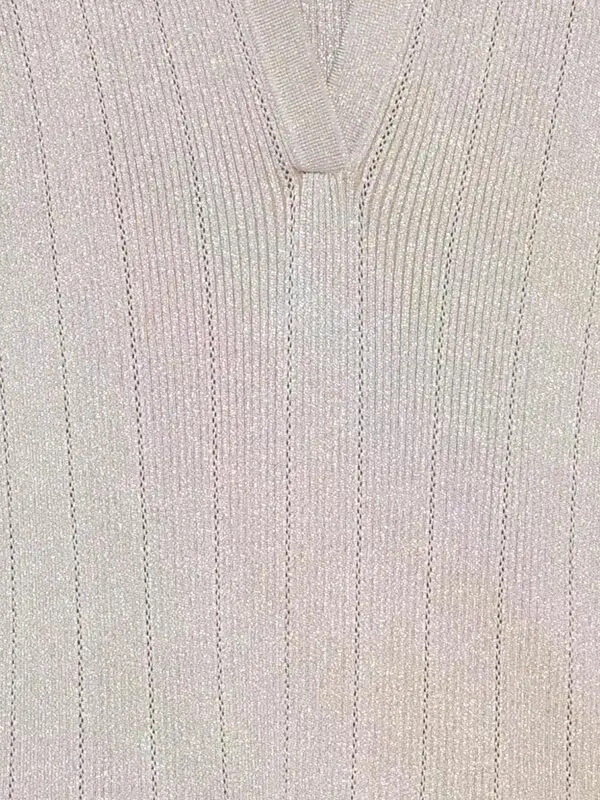 ROBERTO COLLINA Ribbed Metallic-thread Top