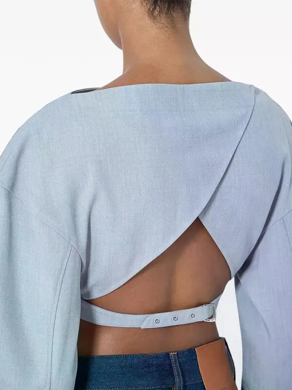 Jacquemus The Casaco Open-back Crop Top - Grey