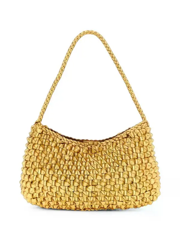 Dragon Diffusion Basil Cactus Braided Leather Shoulder Bag