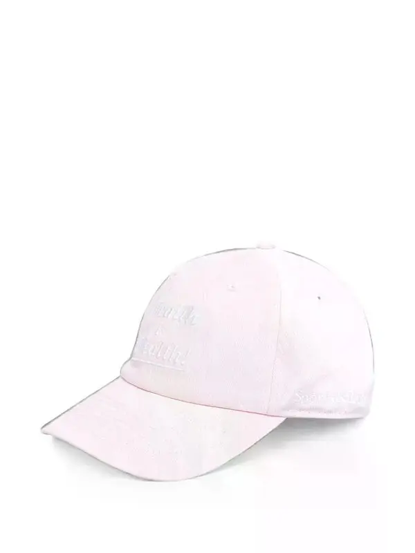 Sporty & Rich Health Is Wealth Embroidered-slogan Baseball Cap - Pink