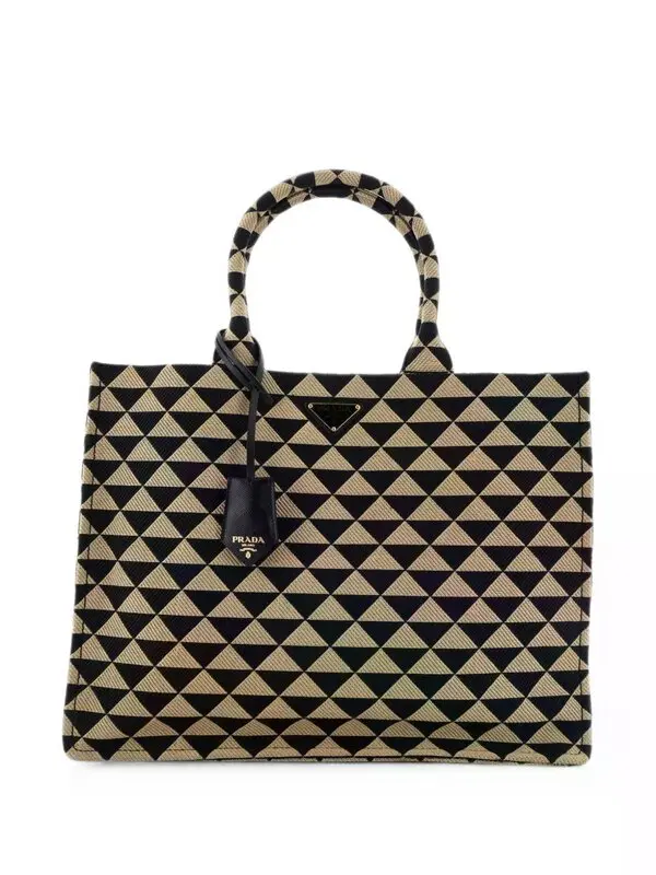 Prada Symbole Shopper Jacquard Large Tote Bag