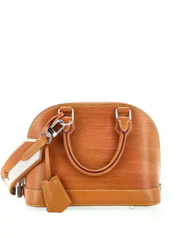 LOUIS VUITTON Alma Handbag Epi Leather With Logo Jacquard Strap Bb Shoulder Bag