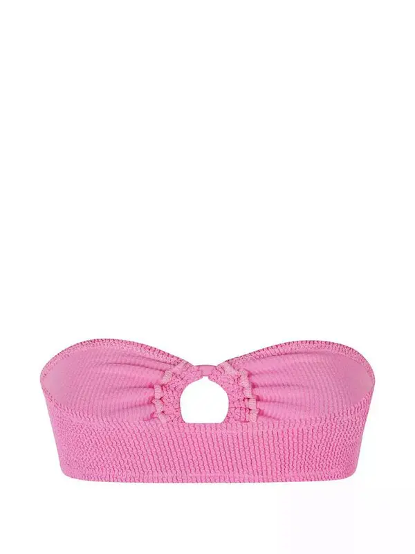 MC2 SAINT BARTH Yulia Crinkle-effect Ring-detail Bikini Top