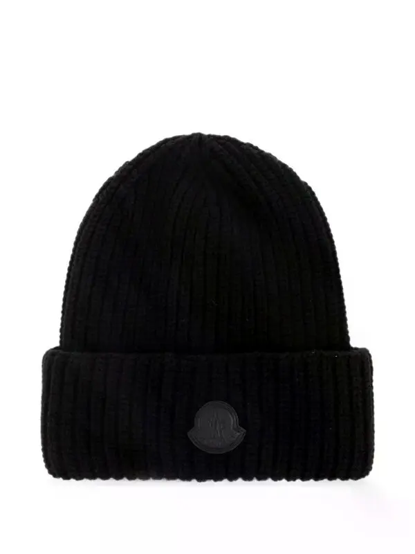 Moncler Ribbed-knit Logo-patch Beanie Hat