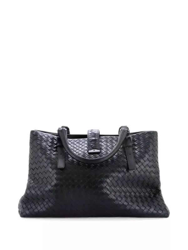 Bottega Veneta Roma Bag Intrecciato Nappa Medium Tote Bag - Black