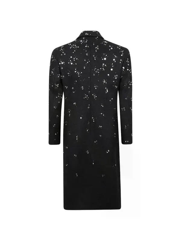 JIL SANDER Crystal-embellished Wool Coat - Black