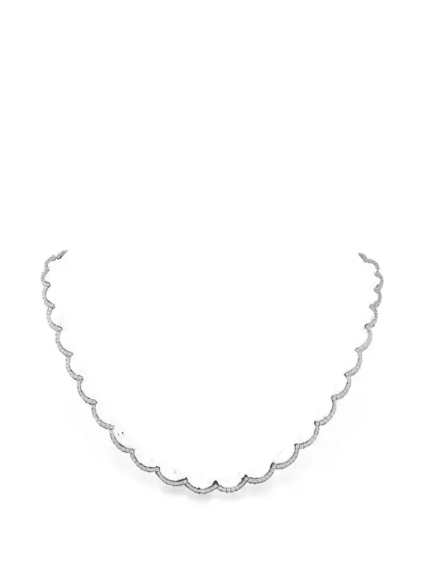LB EXCLUSIVE Diamond Scalloped Necklace - Silver