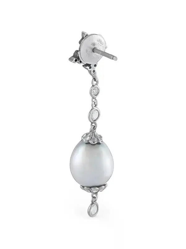 LB EXCLUSIVE Diamond And Pearl Drop Earrings