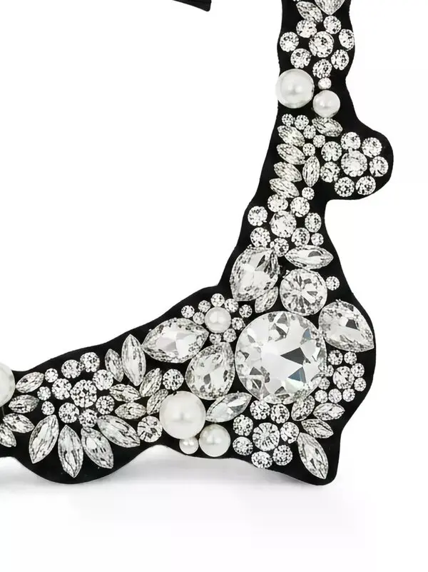 ODEEH Glass-embellished Bow-fastening Necklace