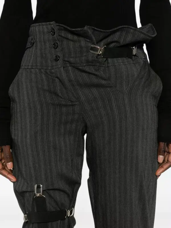 Dolce & Gabbana 2000s Pinstripe Buckled Trousers