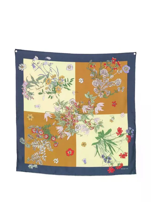 MANTERO 1902 Floral-print Square Scarf - Neutrals