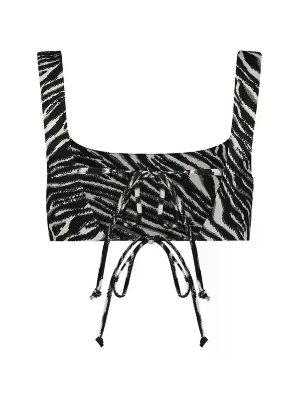 Matthew Bruch Anna Zebra-print Crop Top